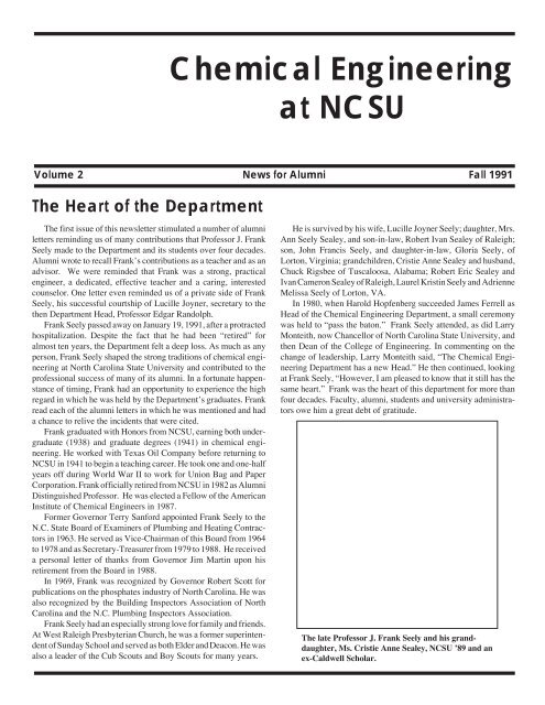 CHE NL 91 - Chemical & Biomolecular Engineering - North Carolina ...