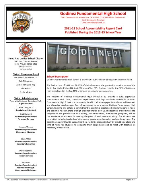 Godinez Fundamental High School - Santa Ana Unified School District