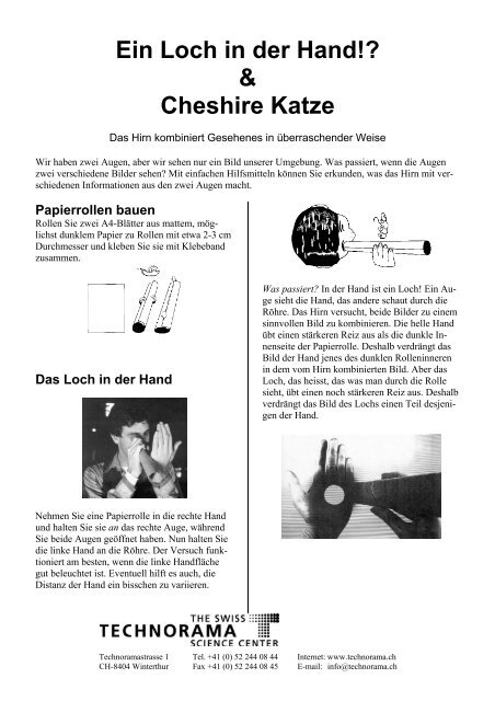Ein Loch in der Hand!? & Cheshire Katze - Unterricht