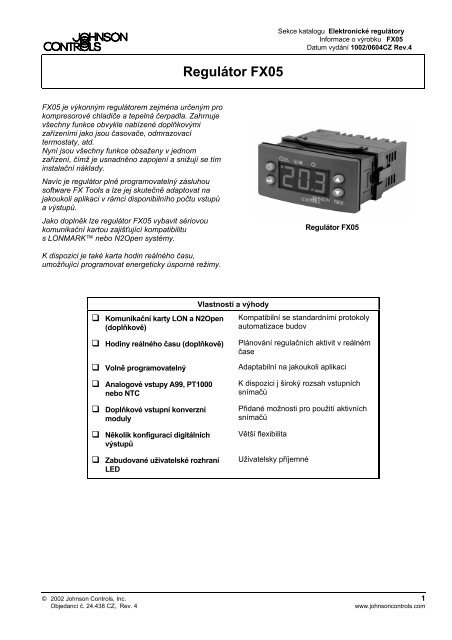 Regulátor FX05 - MarInfo
