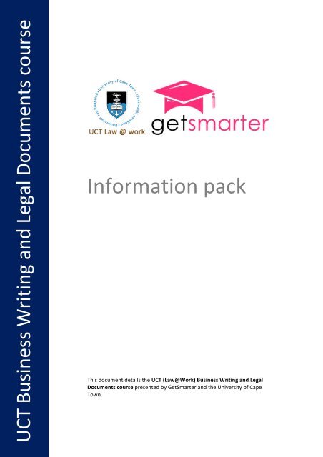 uct bw - information pack - GetSmarter