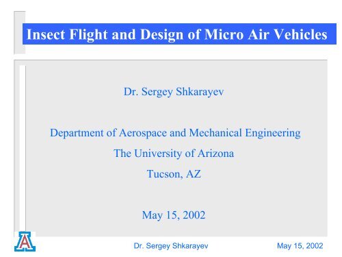 Insect Flight and Design of Micro Air Vehicles - Linflow