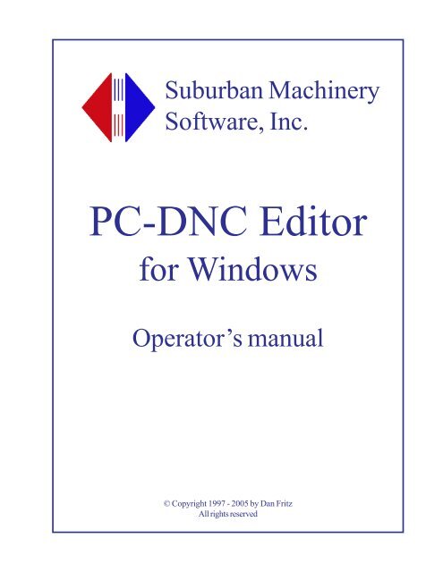PC-DNC Editor manual (.PDF) - Suburban Machinery