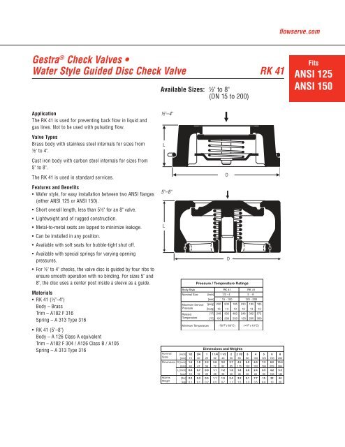 GestraÂ® Check Valves â ¢ Wafer Style Guided Disc Check Valve RK ...