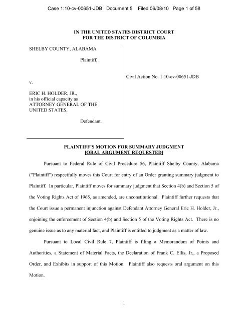 Motion for Summary Judgment - The Lawyers' Committee for Civil ...