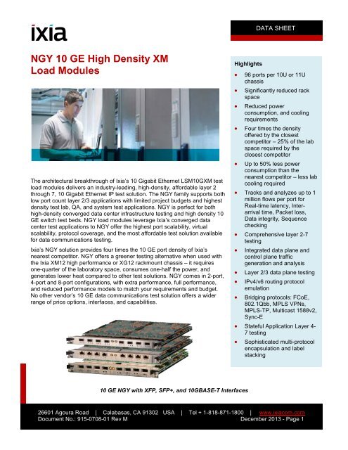 LSM10GXM2/4/8 and XP Versions - Ixia