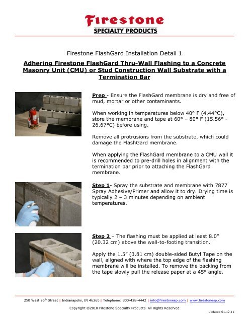 Instructions - Firestone Specialty Products