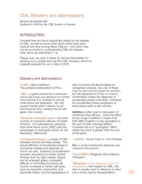 CML Glossary and abbreviations - CML Society