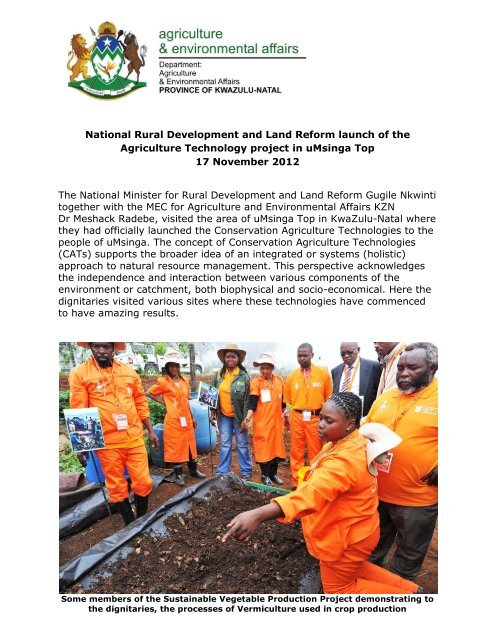 National Rural Development and Land Reform launch of the ...