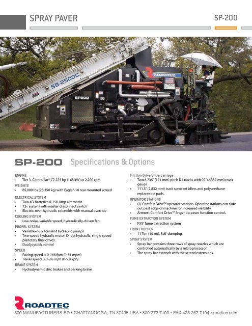 Spray paver - Roadtec, Inc.