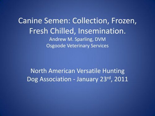 Canine Semen: Collection, Frozen, Fresh Chilled, Insemination ...