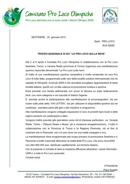 Comitato Pro Loco Olimpiche - UNPLI Piemonte