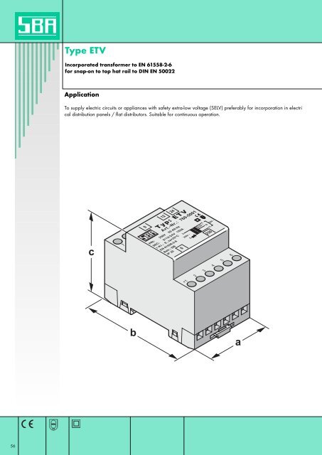 Type ETV - SBA-TrafoTech GmbH