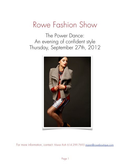 Fashion show 2012 Sponsorship proposal - Rowe