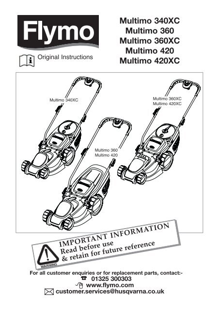 OM, Flymo, Multimo 340 XC, Multimo 360, Multimo 360 XC ... - Klippo