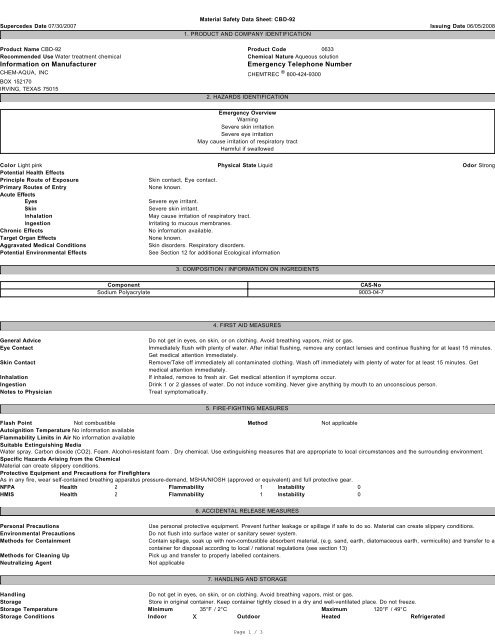 CHEM-AQUA CBD-92 - Multi-Craft Contractors, Inc.