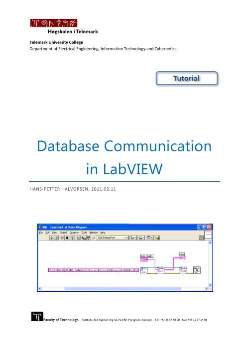 Tutorial Database Communication In Labview 8616