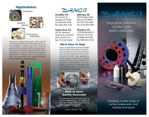 to download our brochure - Danco Anodizing