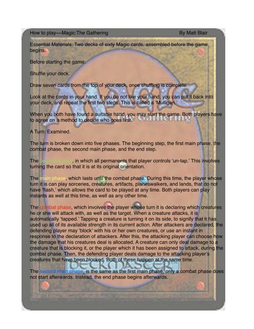 The Rules of Magic:The Gathering(PDF) The Rules of Magic:The Gathering(PDF)