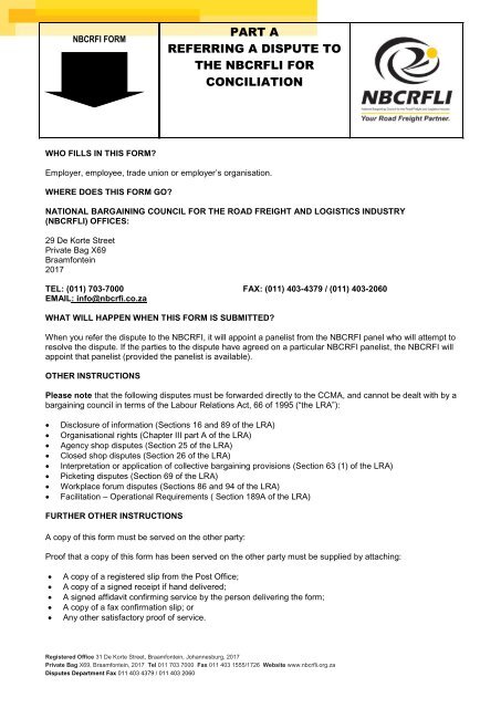 Conciliation form 7 11 - nbcrfli.org.za