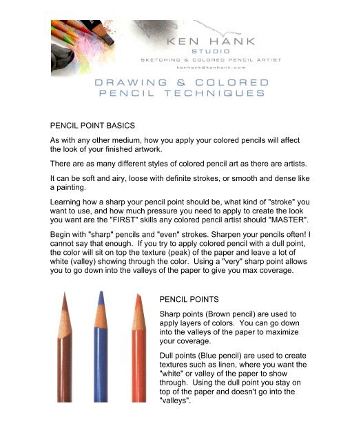 Pencil Point Basics - the color pencil studio of Ken Hank