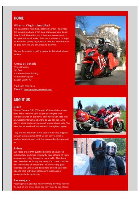 Virgin Limobike - FJR-Tourer Deutschland