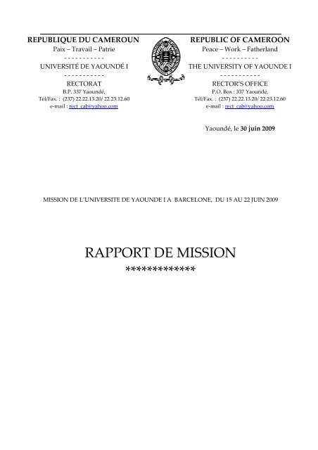 Module 1 - Université de Yaoundé I
