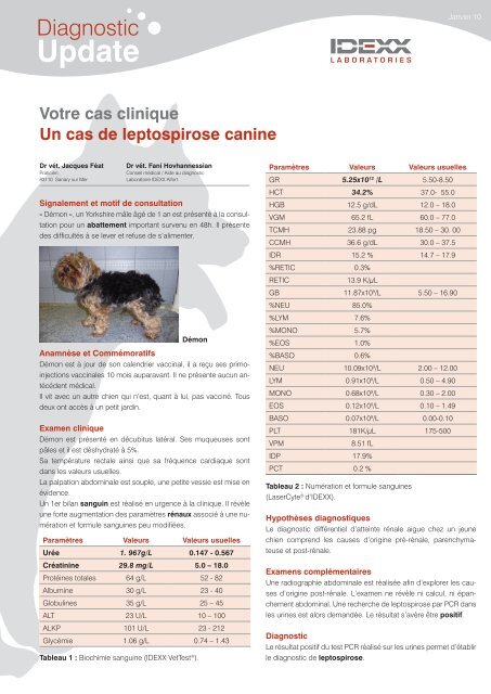 Janvier 2010 - Idexx