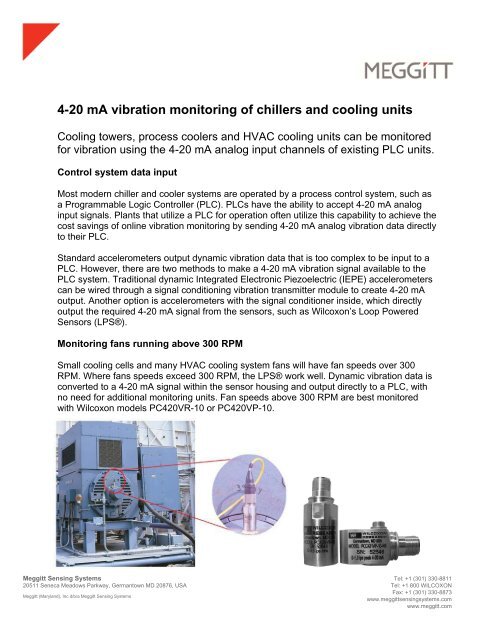 4-20 mA vibration monitoring of chillers and cooling units