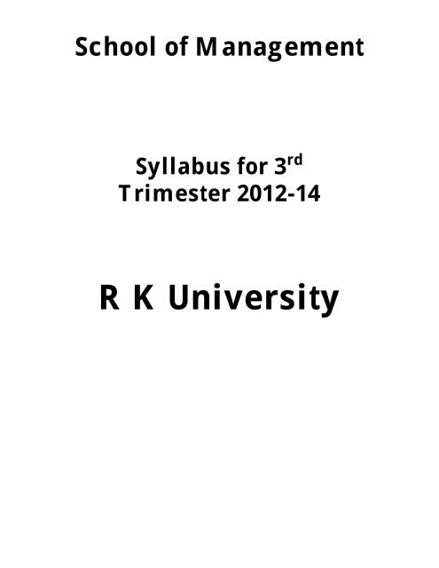 Trimester - 3 - RK University