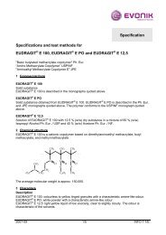 Specifications and test methods for EUDRAGITÂ® L 100-55 ...