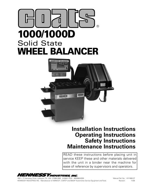Coats 1000 Wheel Balancer - NY Tech Supply