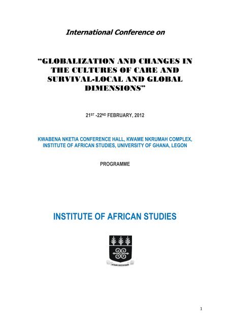 Programme - Institute of African Studies - University of Ghana