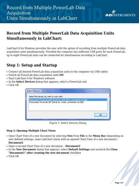 Record from Multiple PowerLab Data Acquisition ... - ADInstruments