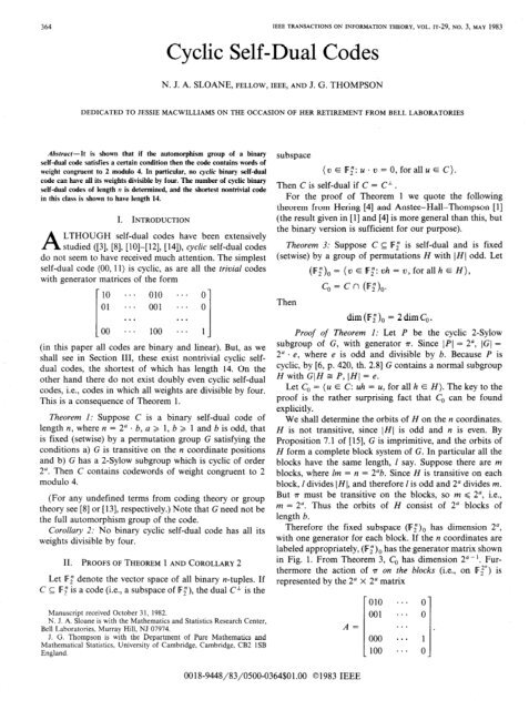 Cyclic Self-Dual Codes - IEEE Xplore