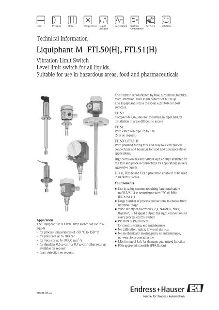 Liquiphant M FTL51(H), FTL52(H) - Ashdale