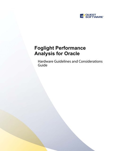 Foglight Performance Analysis for Oracle ... - Quest Software