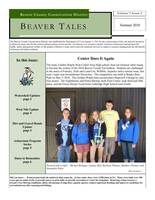 BEAVER TALES - Beaver County Conservation District