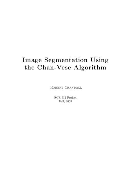 Image Segmentation Using the Chan-Vese Algorithm