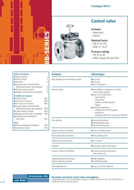 Download 8B-series Single Seat Control Valve - Flyer pdf - Dwn.ie