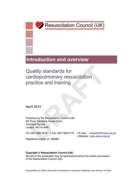 Introduction and overview - Resuscitation Council (UK)