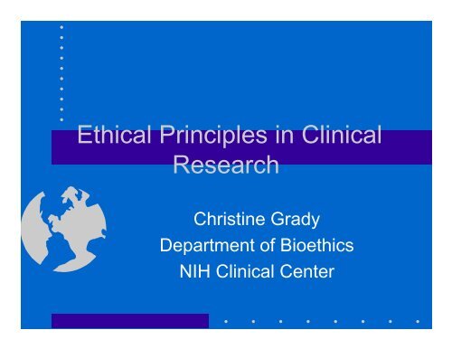 Ethical Principles in Clinical Research