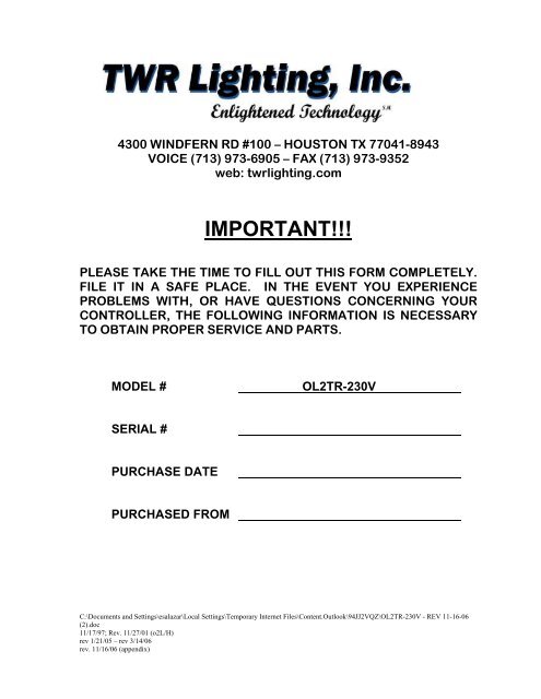 Twr Lighting Systems | Shelly Lighting