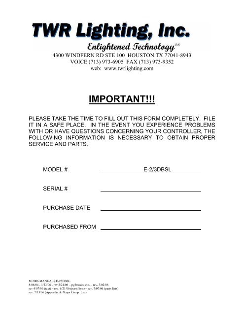 Twr Lighting Systems | Shelly Lighting