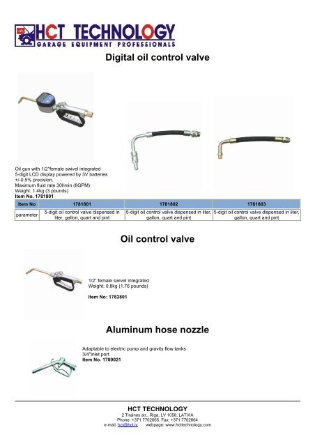 Digital oil control valve Oil control valve ... - HCT Technology