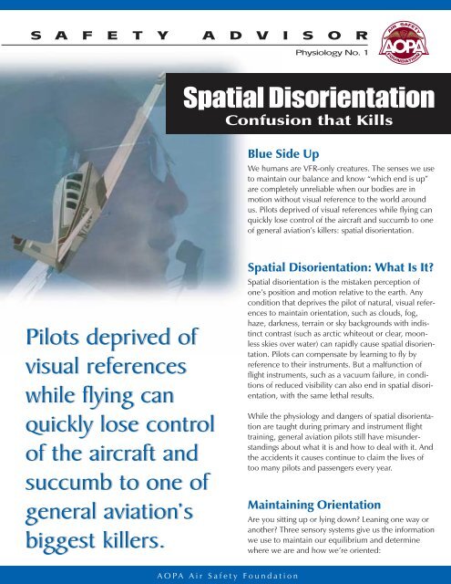 Spatial Disorientation - Aircraft Owners and Pilots Association