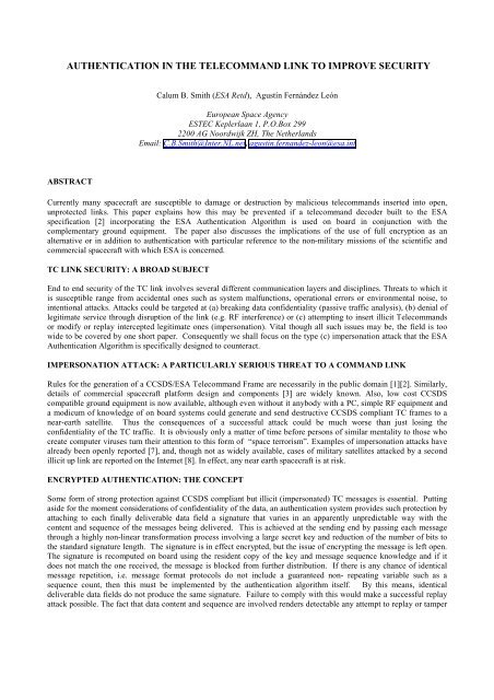 Electronic format submission for AP2000 - ESA