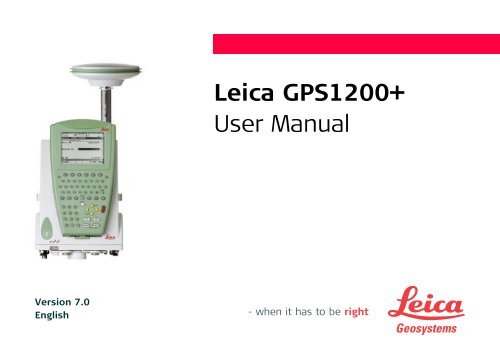 Leica GPS1200+ User Manual