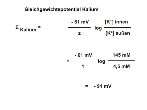 Nernst- Gleichung Gleichg