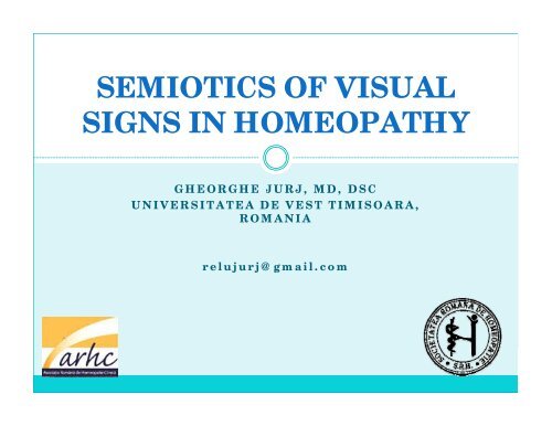 SEMIOTICS OF VISUAL SIGNS IN HOMEOPATHY SIGNS IN ...